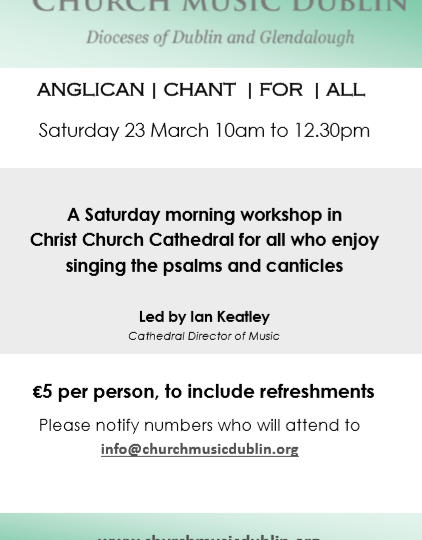 Anglican Chant for All - 23rd March - Christ Church Cathedral - Diocese ...